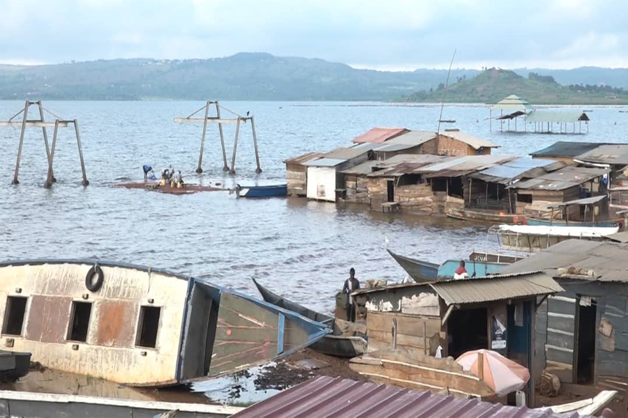 Rising Lake Victoria waters submerge Masese Landing Site