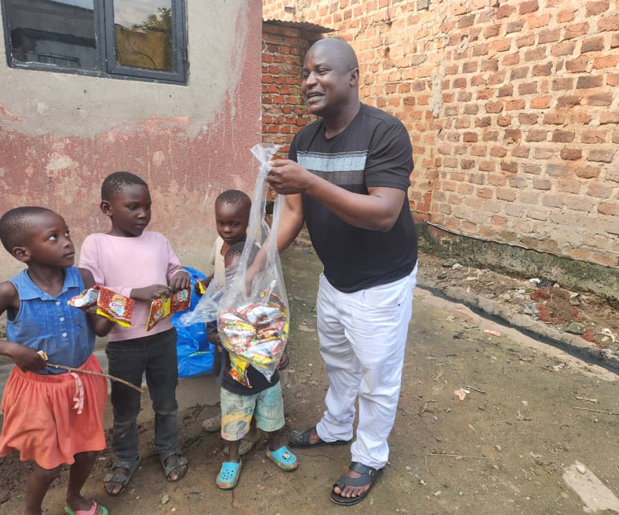 Bukenya’s compassion brings smiles to disadvantaged children in Kamwokya