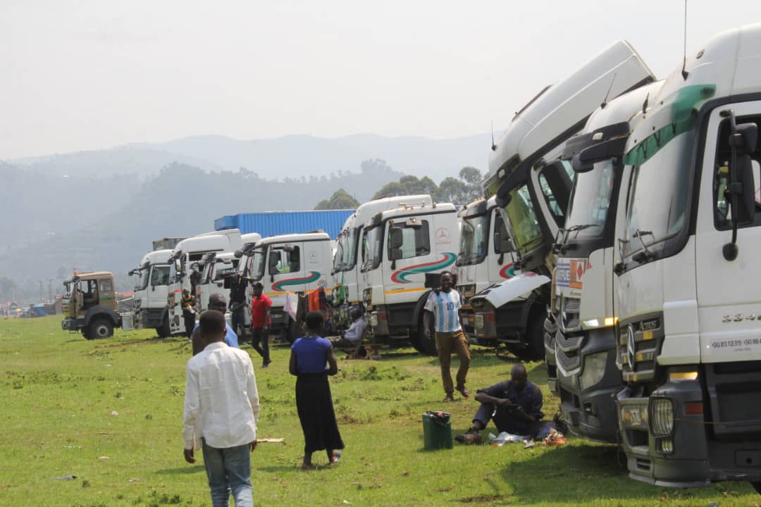 Over 80 Cargo Trucks Stranded at Cyanika Border Amid DRC Fighting