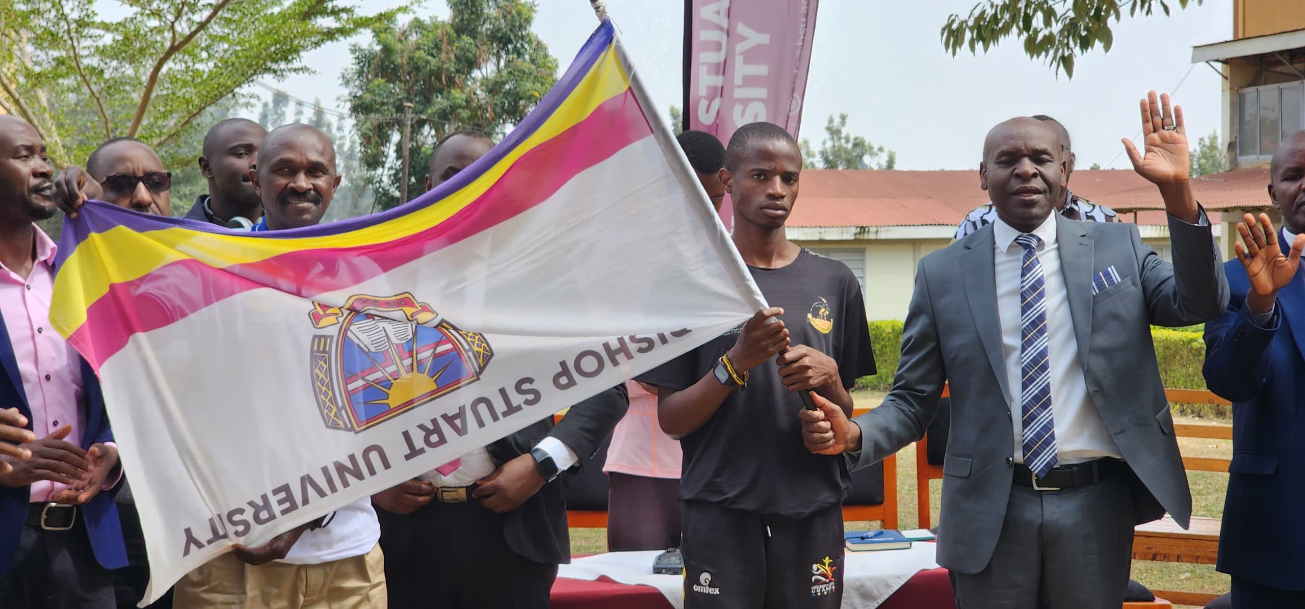 Bishop Stuart Flags off Student-Athlete Seith Akampa for World ...