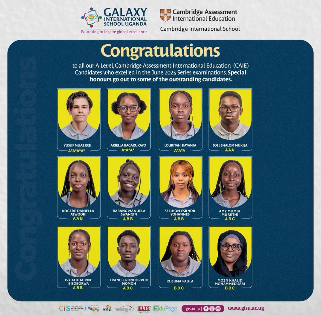 GISU Students Celebrate Record Cambridge A Level Results