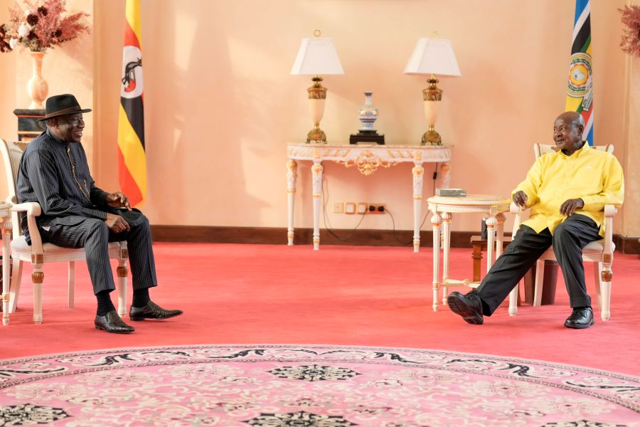 Museveni, Ex-Nigerian President Goodluck Jonathan Meet