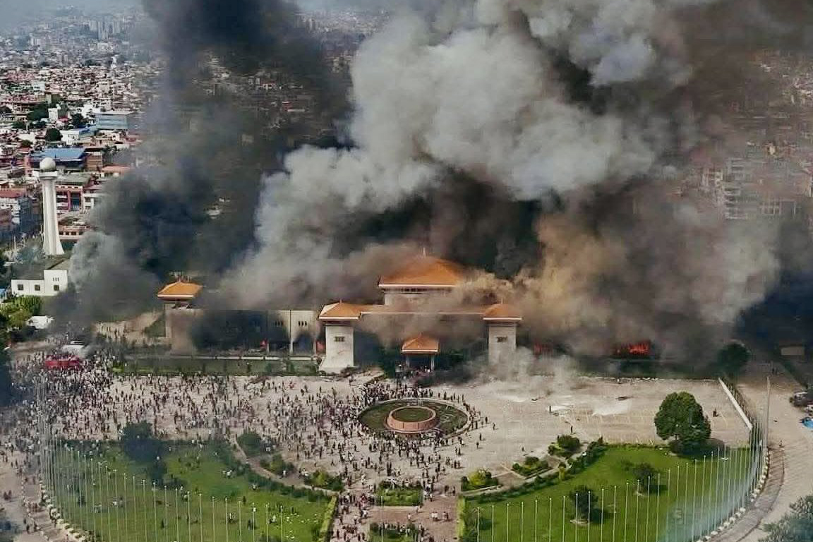 Nepal Protesters Set Parliament, Several Govt Buildings on Fire As PM ...