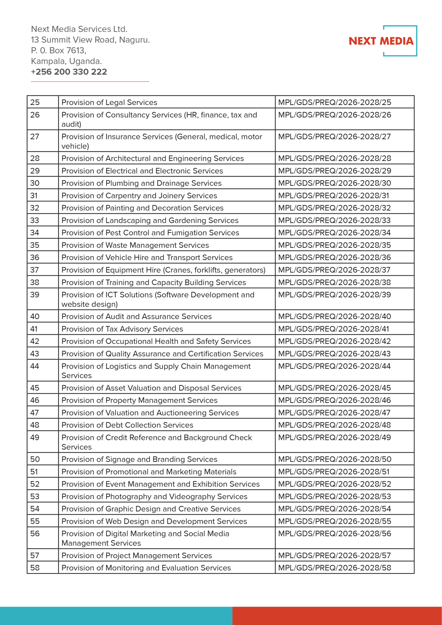 Over 50 Opportunities: Next Media Calls on Firms to Bid for Key Services