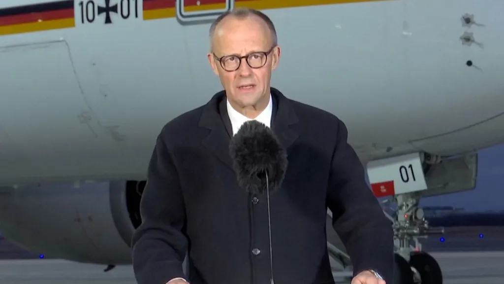 German chancellor lands in Beijing for inaugural China trip