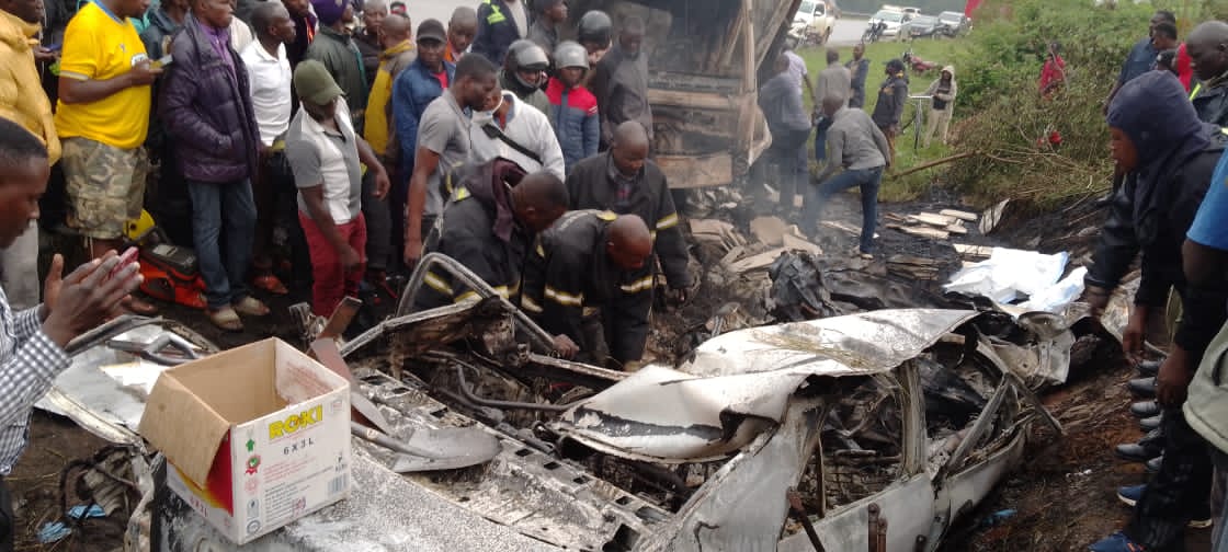 Three Mark X occupants burn beyond recognition in Masaka road crash