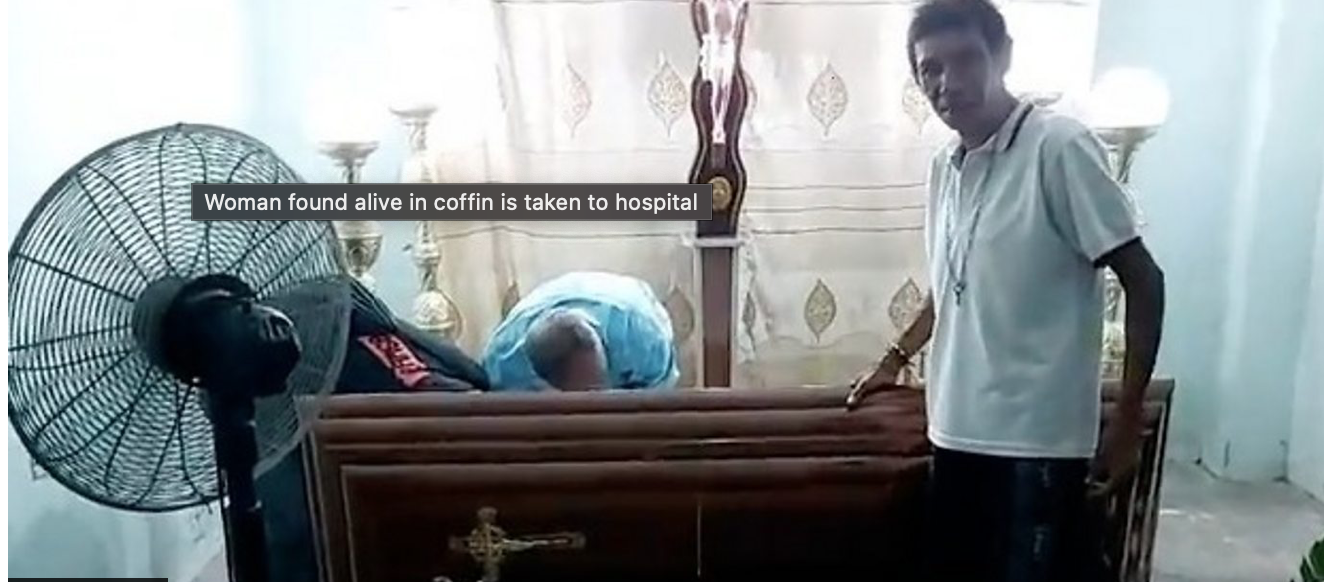 Woman who was found alive in her coffin dies again