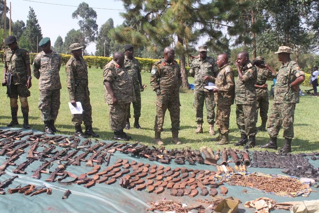 UPDF displays large cache of seized weapons from ADF in DRC