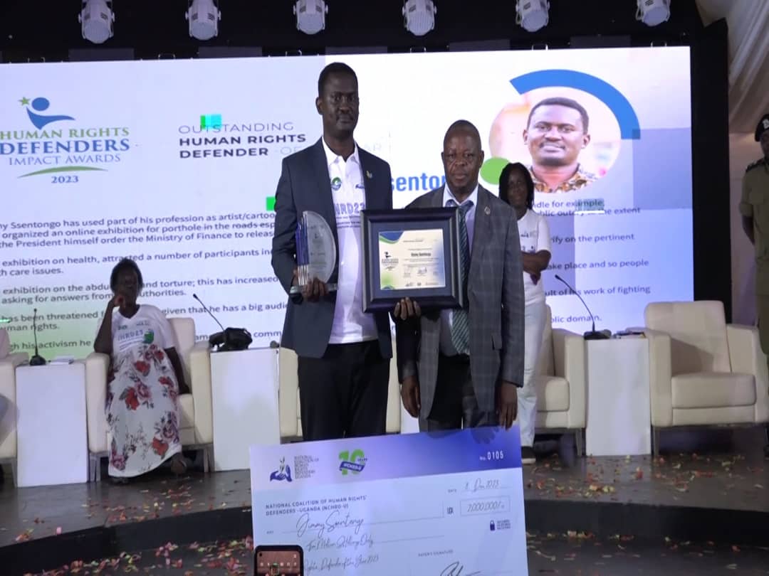 Cartoonist Spire Ssentongo wins human rights defender's award